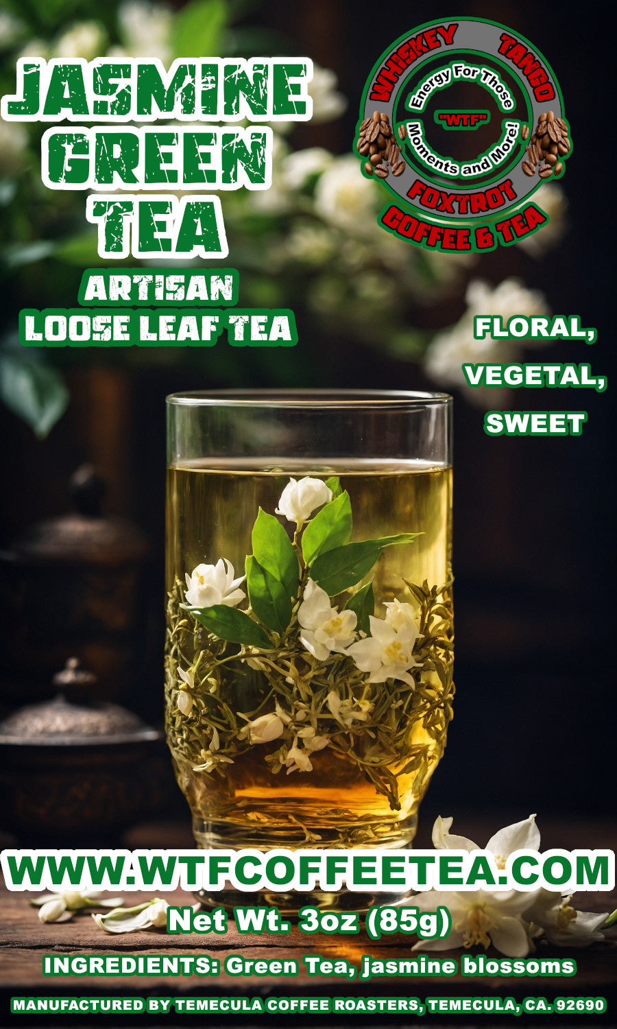 JASMINE GREEN TEA – Whiskey Tango Foxtrot Coffee & Tea